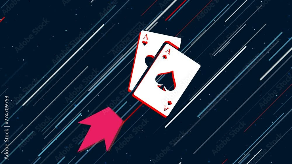 Vidéo Stock Two aces symbol flies through the universe on a jet ...