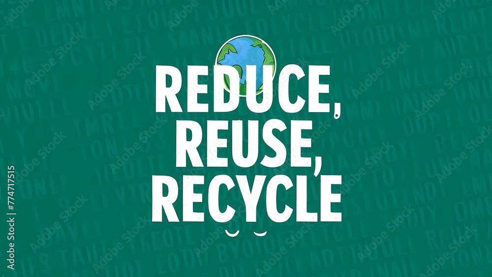 Reduce Reuse Recycle Earth Day Banner - Sustainable Living Awareness ...