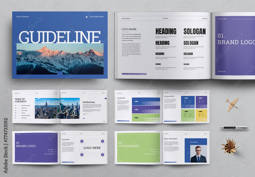 Brand Guideline Template Stock Template | Adobe Stock