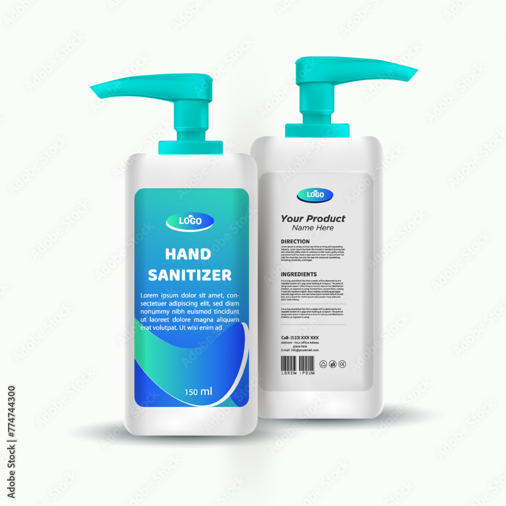Design of the label of antibacterial liquid hand soap. Mockup of ...