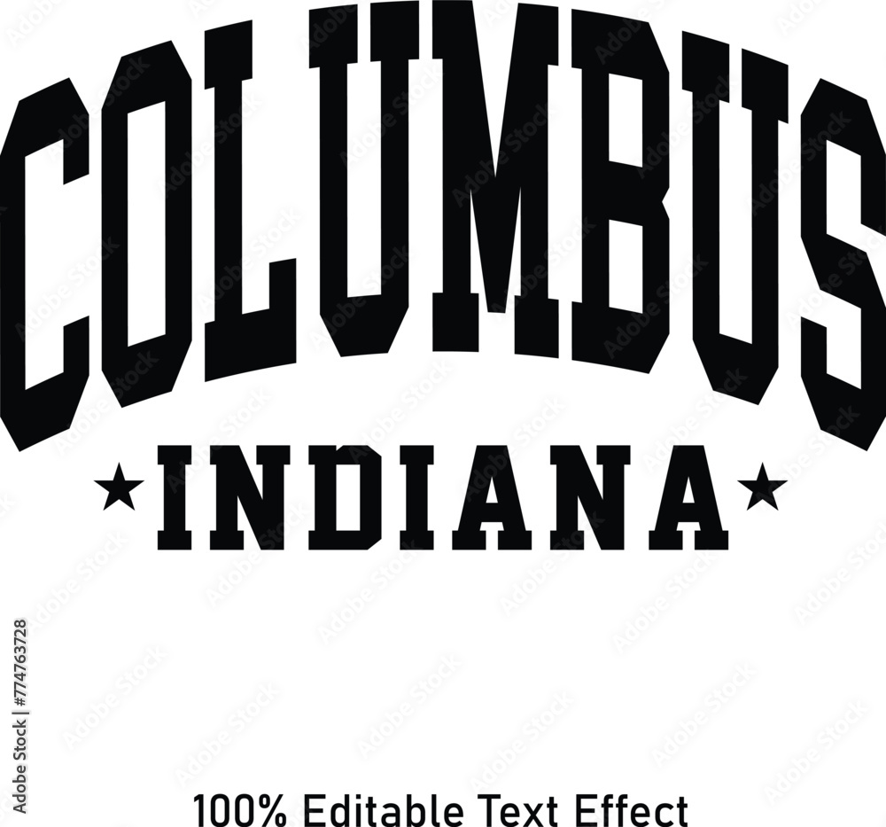Columbus text effect vector. Editable college t-shirt design printable ...