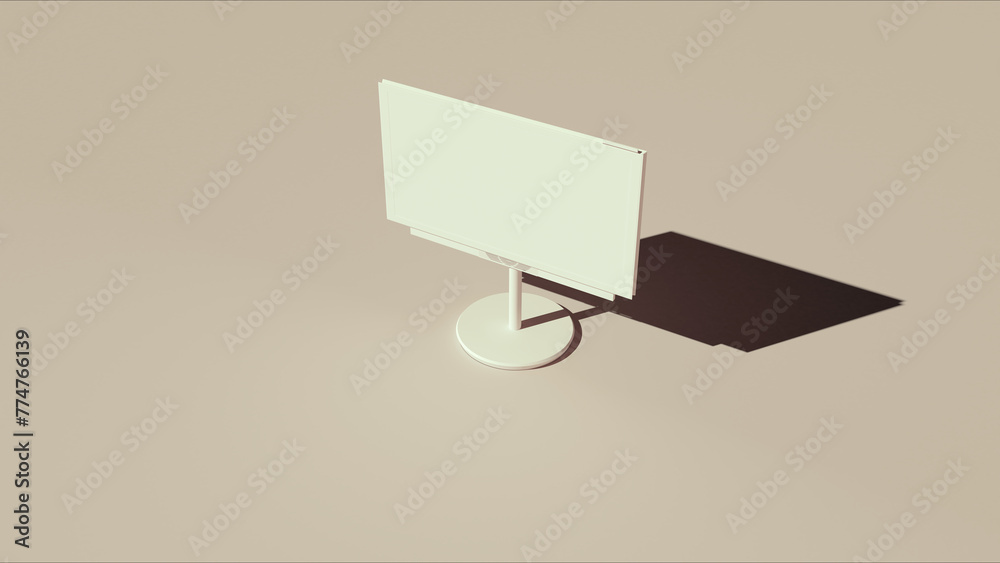 Computer monitor neutral backgrounds soft beige tones background 3d ...
