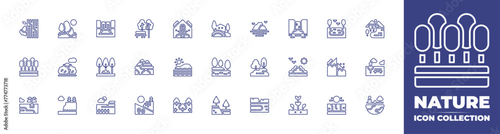 Nature line icon collection. Editable stroke. Vector illustration ...
