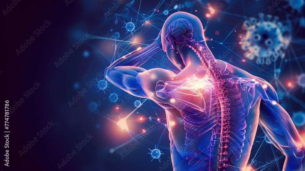 Human anatomy showcasing immune response to virus - A visually striking ...