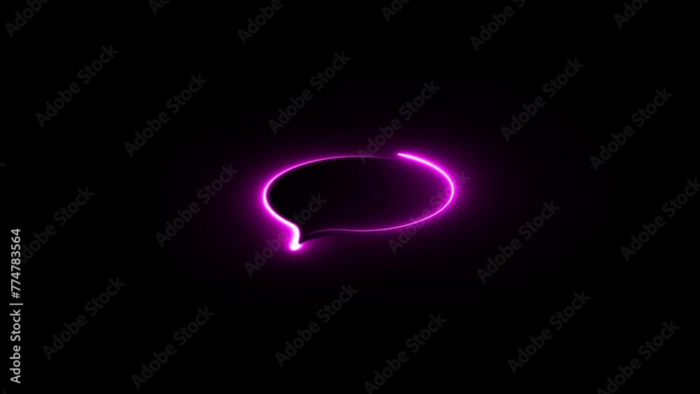 Neon Message box icon. Animated glowing green neon SMS icon on black ...
