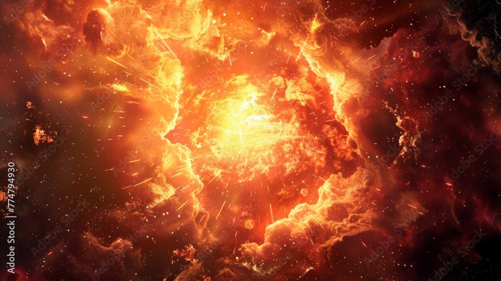 Explosive cosmic event in space - Capturing the dramatic and violent ...