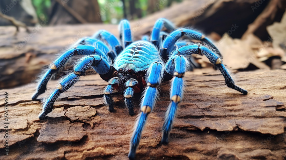 one of the most beautiful tarantulas, beautiful blue color of the ...