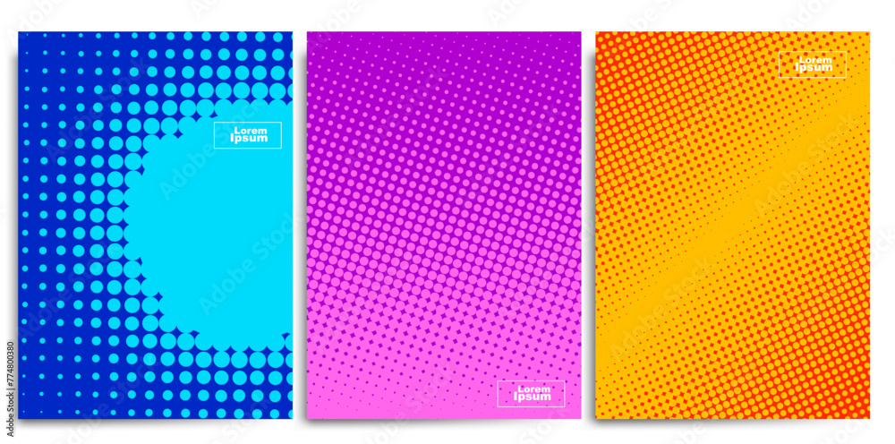 abstract half-tone backgrounds with minimal covers design, grunge point ...