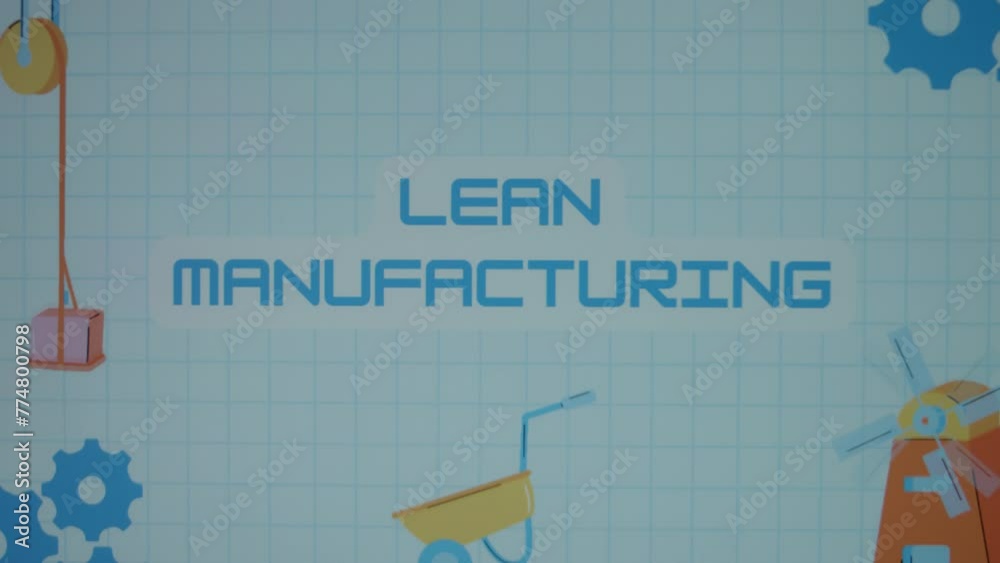 Lean Manufacturing inscription on blue math sheet background. Graphic ...