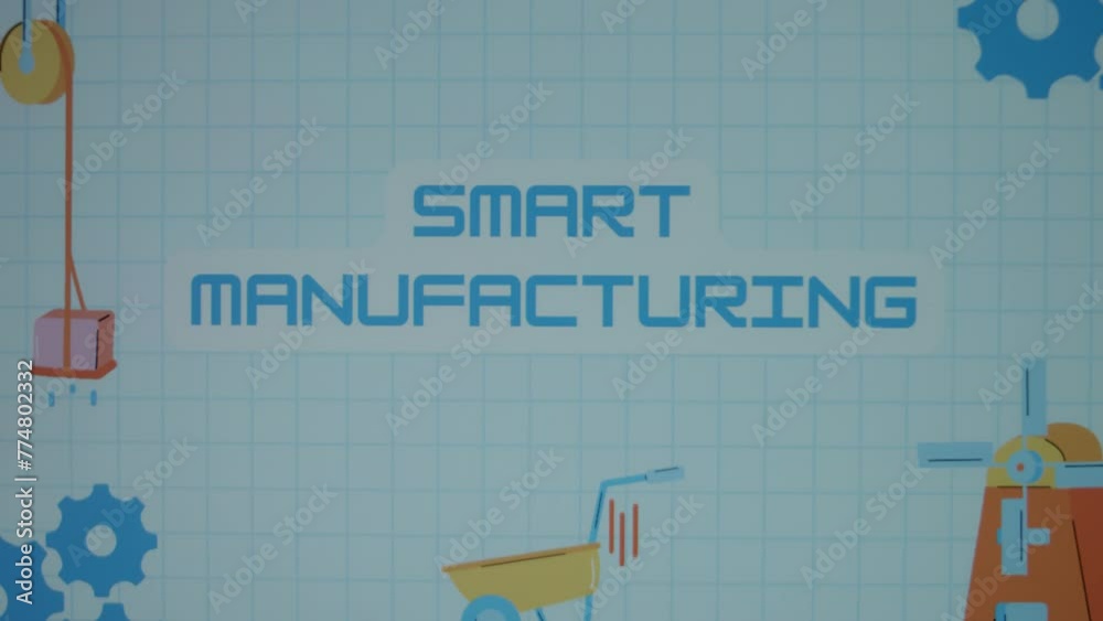 Vidéo Stock Smart Manufacturing inscription on blue math sheet ...