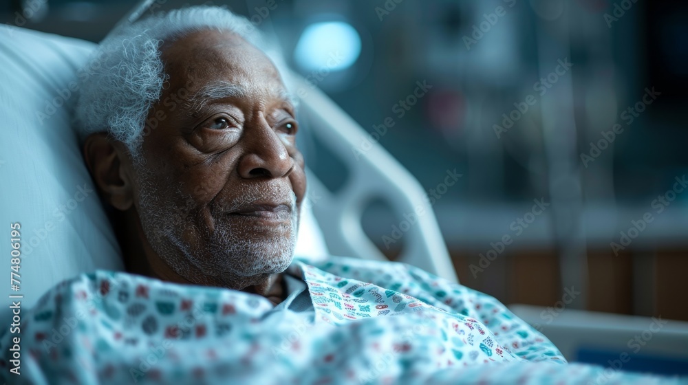 Amidst the sterile hospital environment, a colorectal cancer patient ...