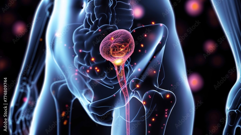 Detailed digital rendering showcases the anatomy of the prostate with a ...