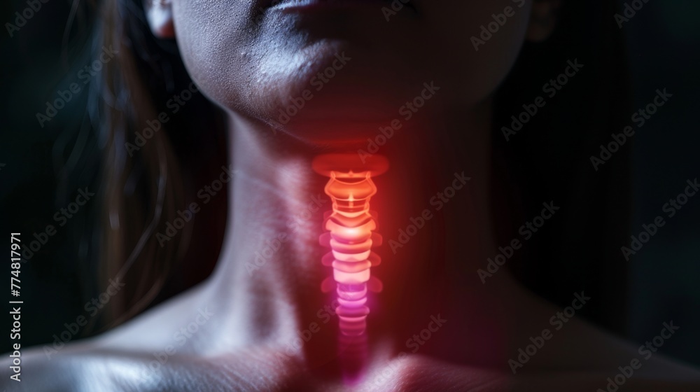 Thyroid cancer cells, arising from the thyroid gland, display erratic ...