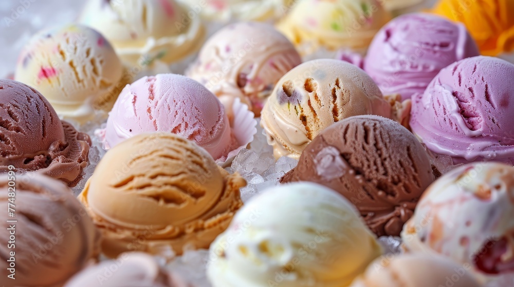 A map made of the most popular ice creams by region, closeup, National ...