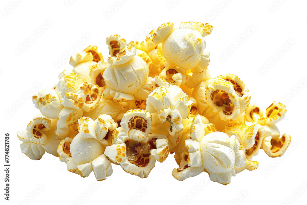 Popcorn fluffy kernels isolated on transparent background, clipart ...