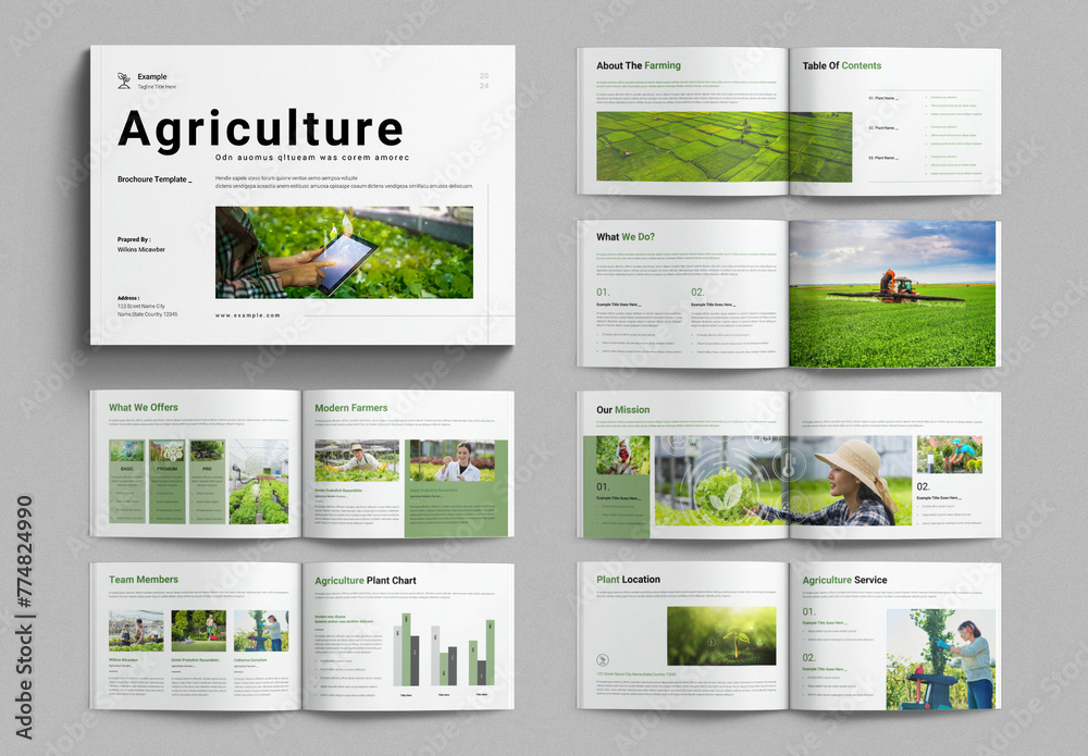 Agriculture Brochure Layout Design Template Landscape Stock Template ...
