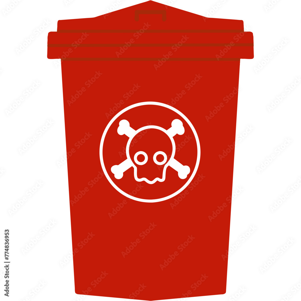 EPS file 3000*3000 300 dpi. A red bin to represent a container for ...
