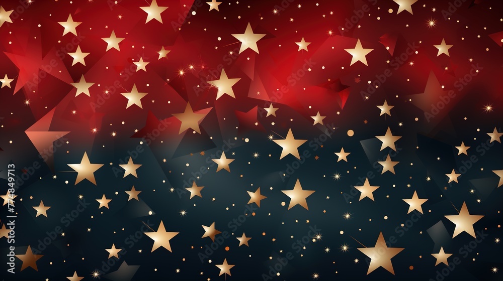 Gold star pattern on isolated background. Many stars on dark background ...