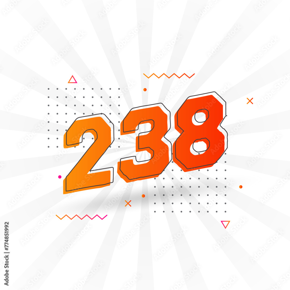 238 number vector font alphabet. Number 238 with decorative element stock vector vector de Stock ...