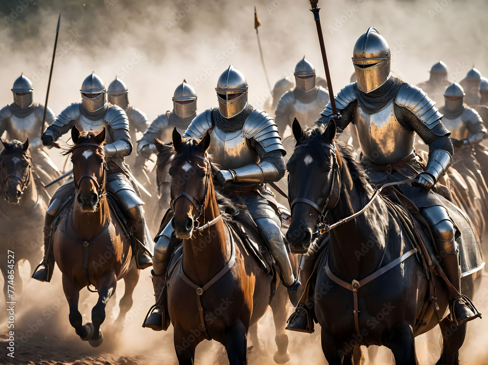Epic battlefield reenectment: Medieval knights charge into battle with ...