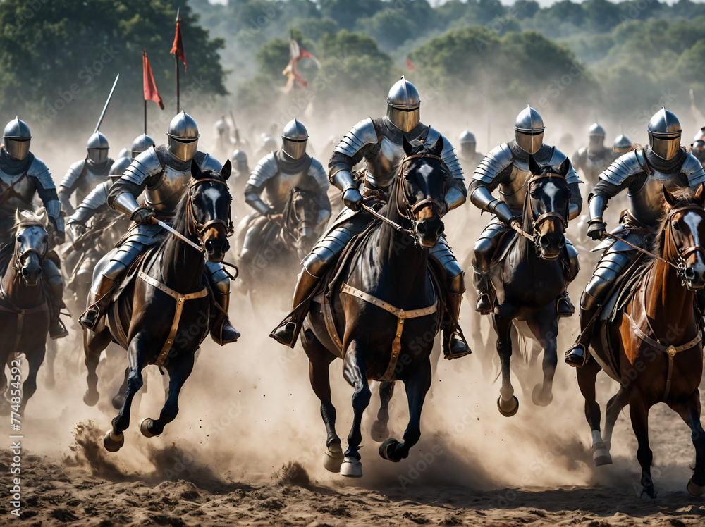Foto de Epic battlefield reenectment: Medieval knights charge into ...