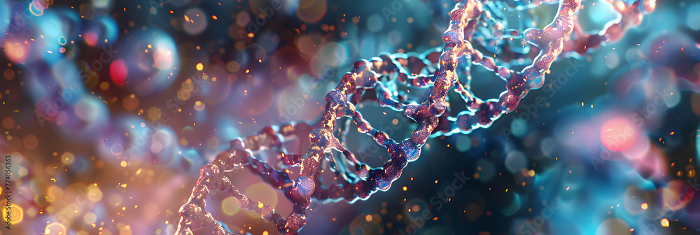 DNA structure of Human cell biology DNA strands molecular structure ...