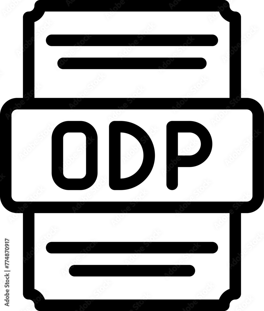 Odp icons file type. spreadsheet files document icon with outline ...