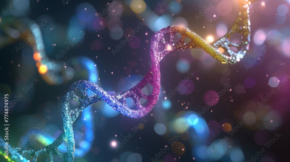 Human DNA spiral structure viewed with electron microscope Stock ...