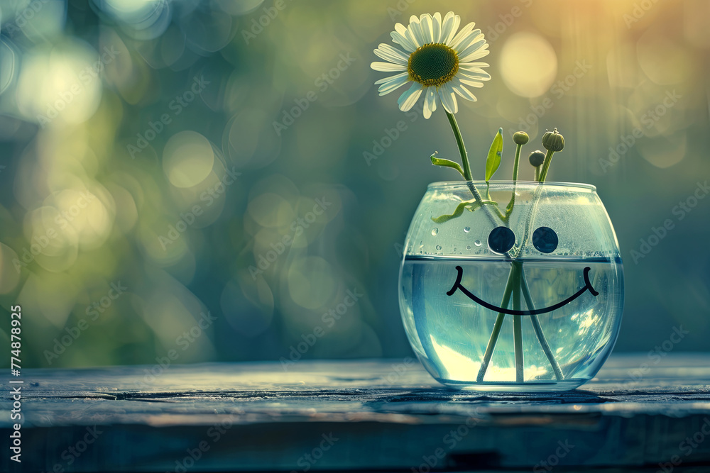 Positive thinking concept using object with a smiley face Stock ...