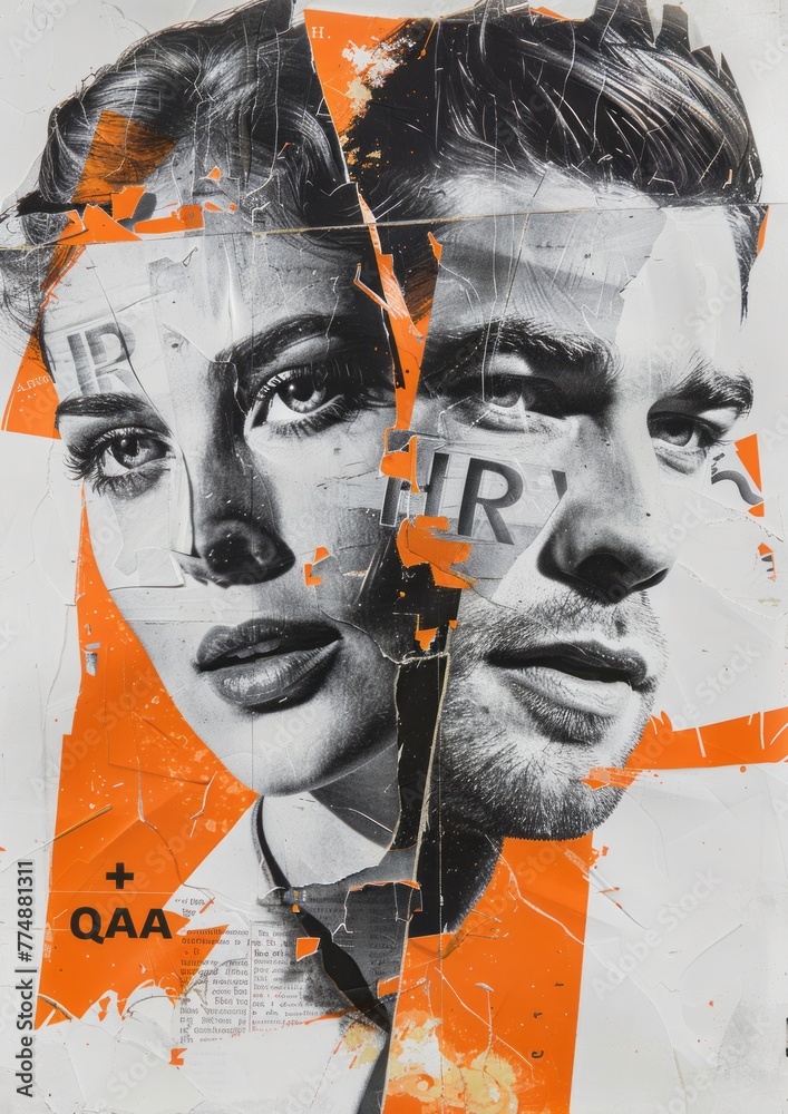 Propaganda poster of 1960s. Different pieces template, in the style of ...