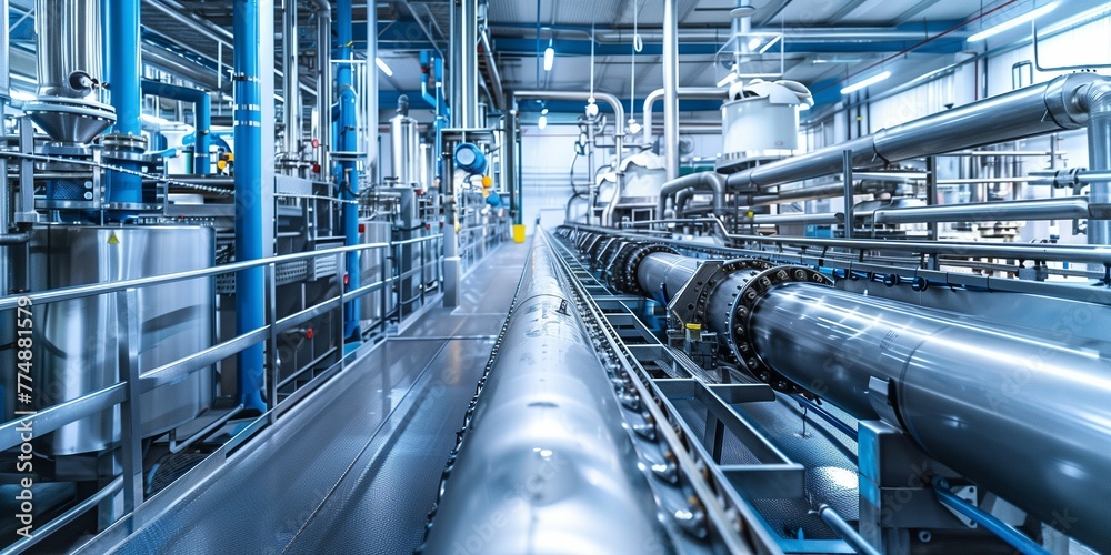 Milk processing plant. Continuous flow pasteurization units for milk ...