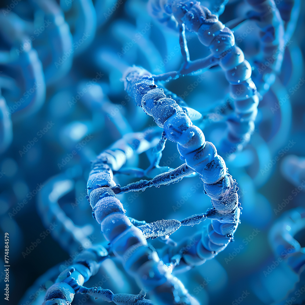 Generative AI science, gene, cell, dna, water, molecule, microscope ...