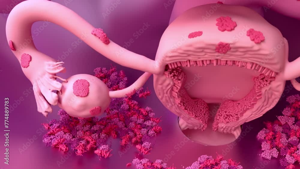 Endometriosis, condition in which tissue similar to the lining of the ...