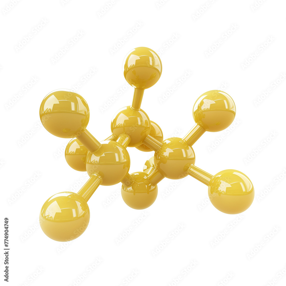 a conceptual 3d model of a butter molecule, magnified to reveal its ...
