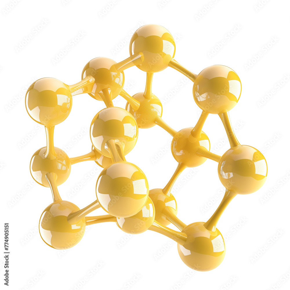 a conceptual 3d model of a butter molecule, magnified to reveal its ...