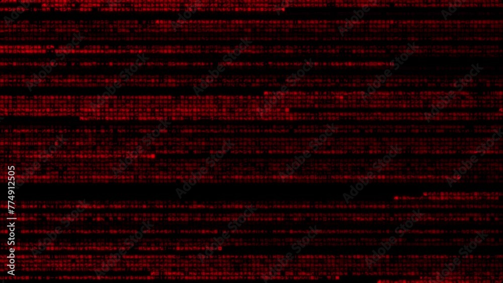 Red code in matrix style moving horizontally in both directions ...