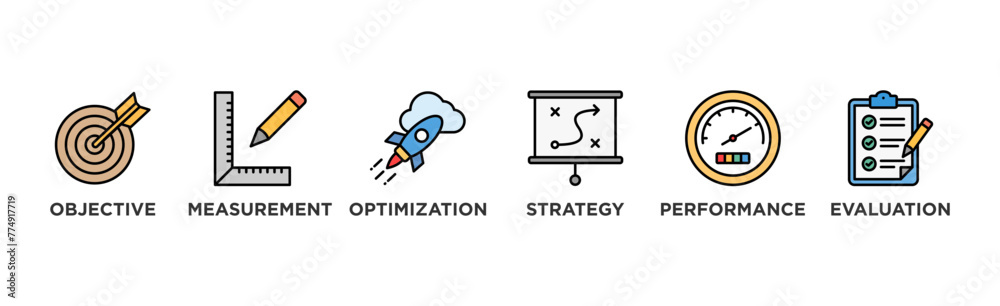 KPI banner web icon vector illustration concept for key performance ...