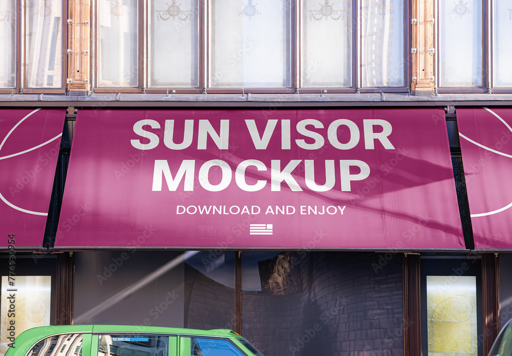 Sun Visors Front View Mockup Stock Template | Adobe Stock