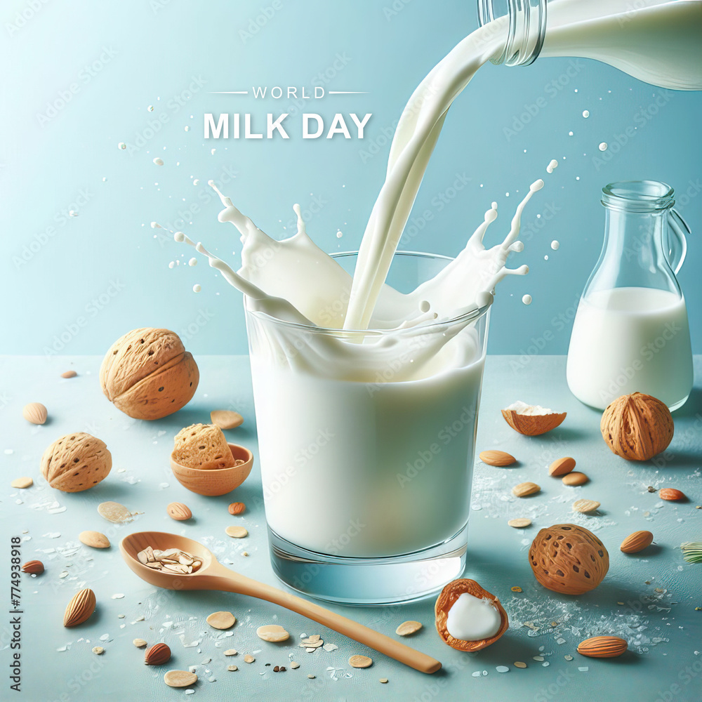 World Milk Day, Vector illustration, World Milk Day poster, Milk Day ...