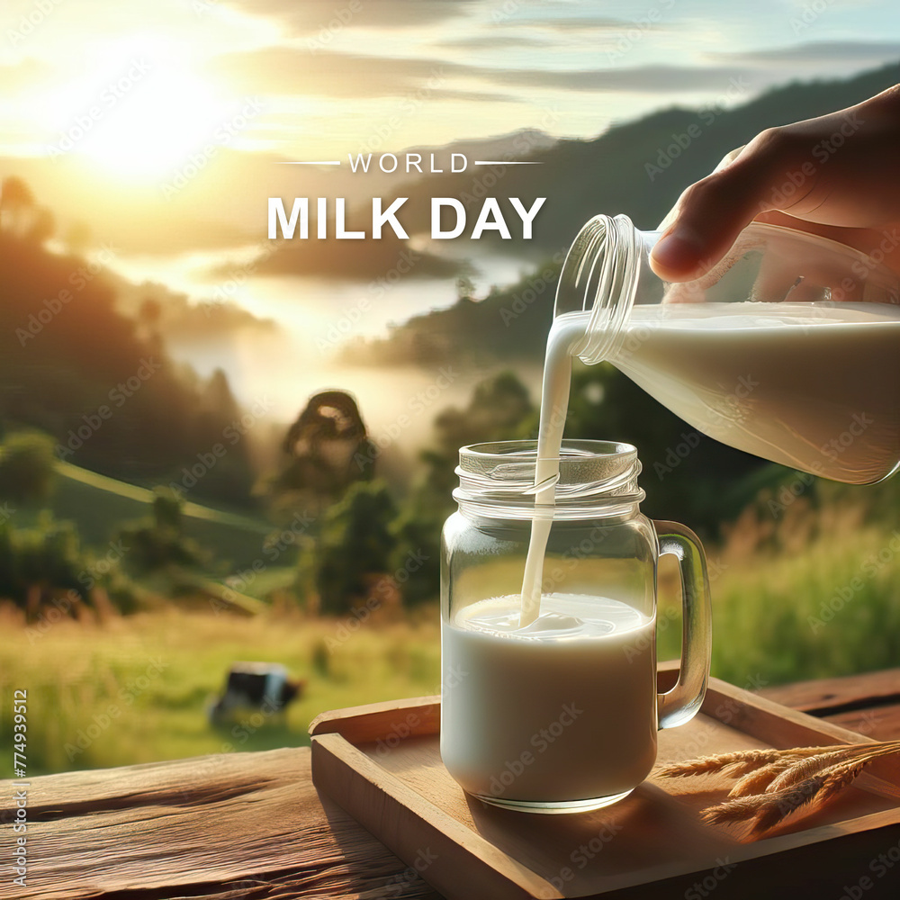 World Milk Day, Vector illustration, World Milk Day poster, Milk Day ...