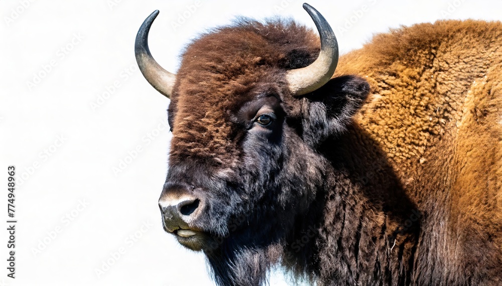 Wild American bison or buffalo - bison bison - are North America ...