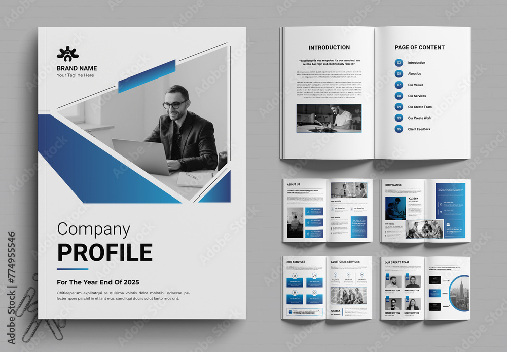 Creative Company Profile Template Layout Stock Template | Adobe Stock