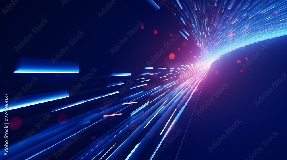 Light bends and condenses into a beam, creating a sense of speed and ...