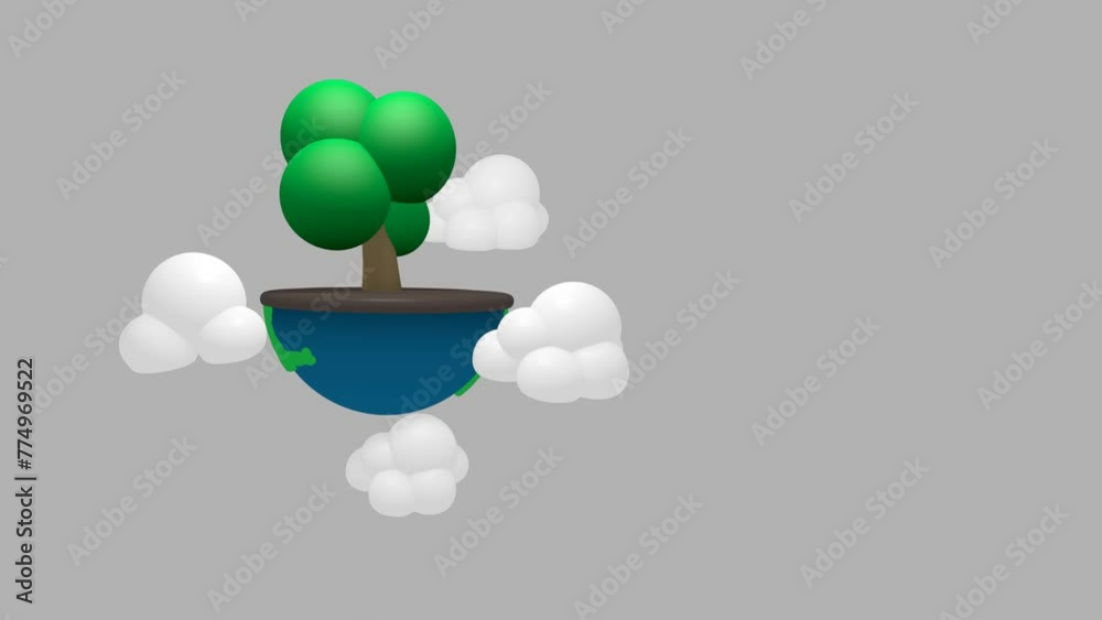 Infinite looped animation transparent video of the Earth rotating with ...