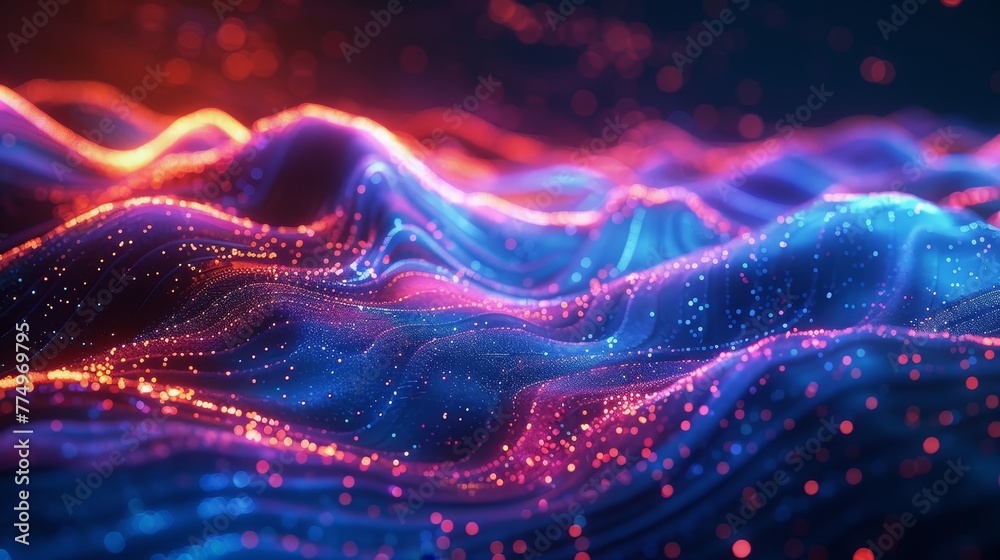Abstract illustration that resembles dynamic data flow in an artificial ...