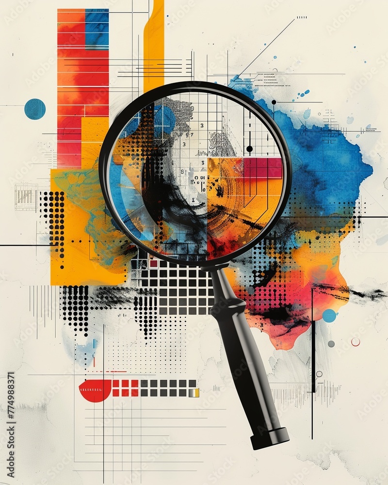 An imaginative collage style image visualizing the concept of SEM ...