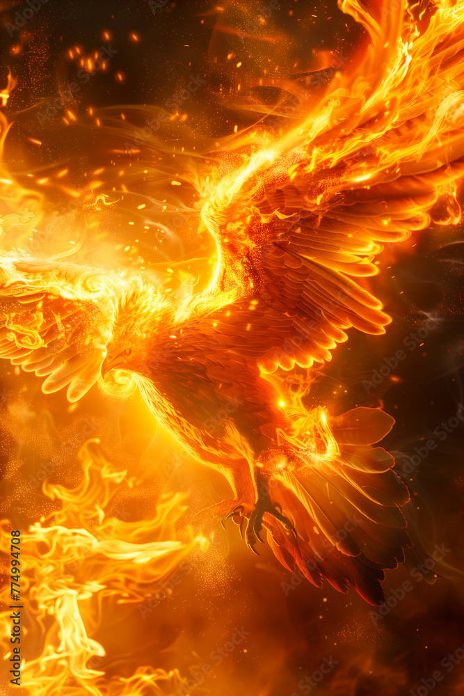 Abstract fiery background with dynamic flames and sparks, depicting ...