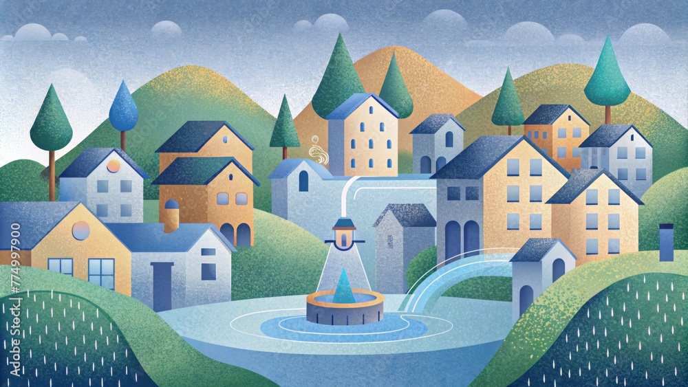 A town undergoing a water crisis implementing rainwater harvesting and ...