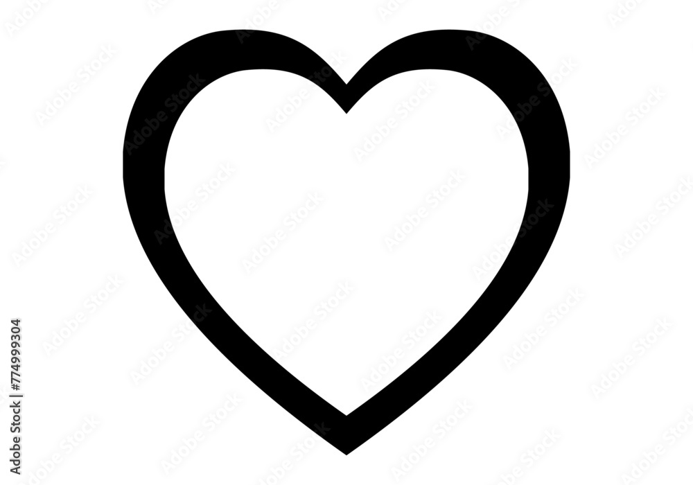 Icono de un corazón. Marco corazón en negro. San Valentín Stock Vector ...