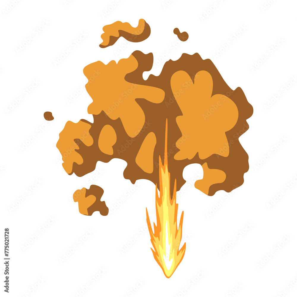 Gun flashe or gunshot animation. Fire explosion effect during the shot ...